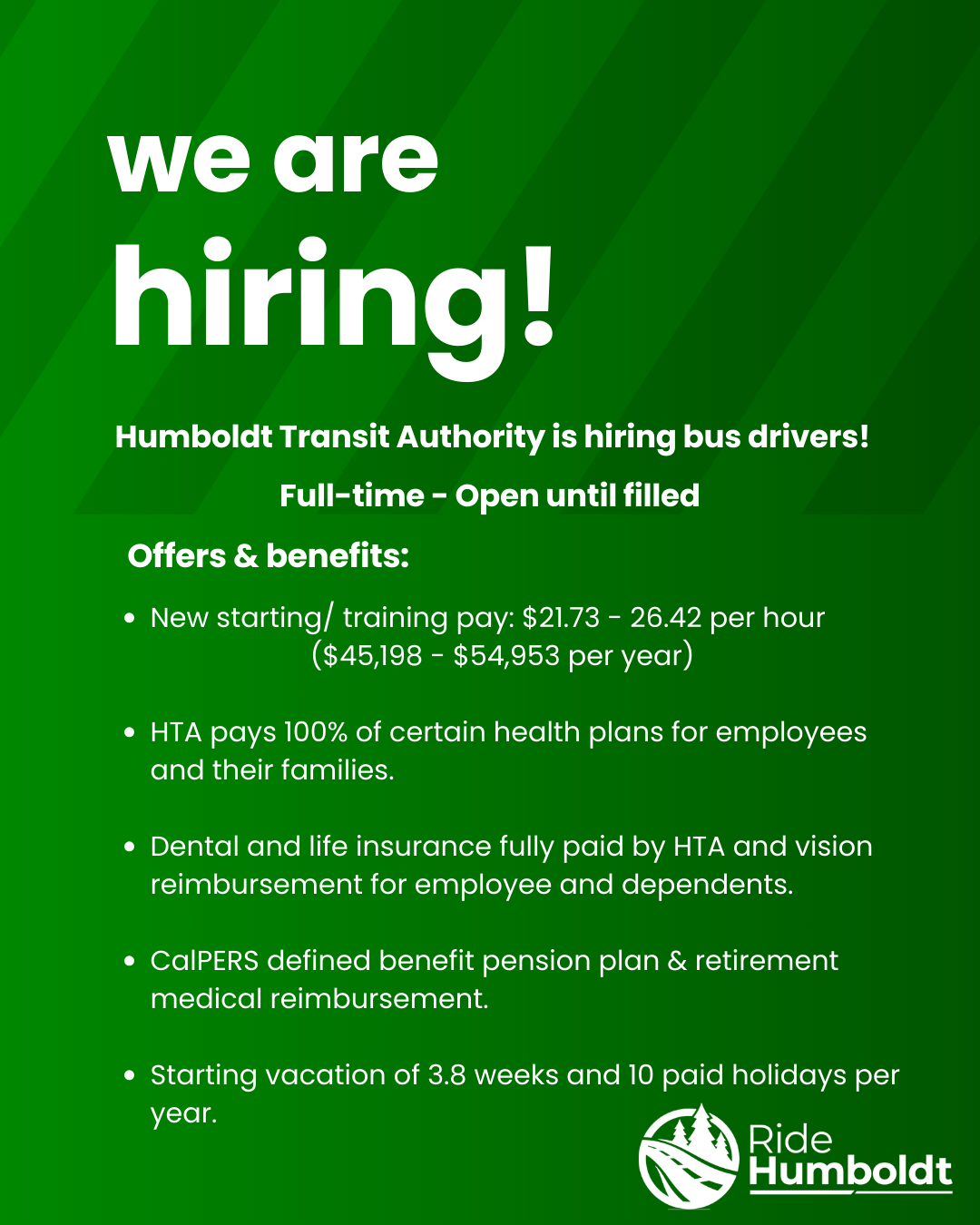 We Are Hiring! – Humboldt Transit